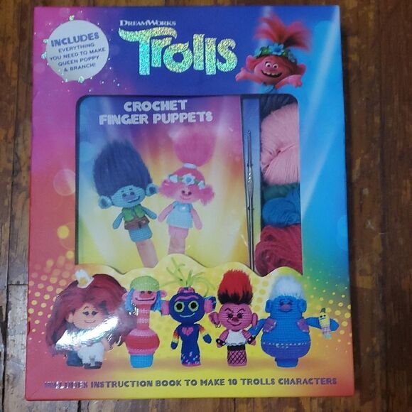 Dreamworks | Toys | Dreamworks Trollscrochet Finger Puppets Set Blue ...